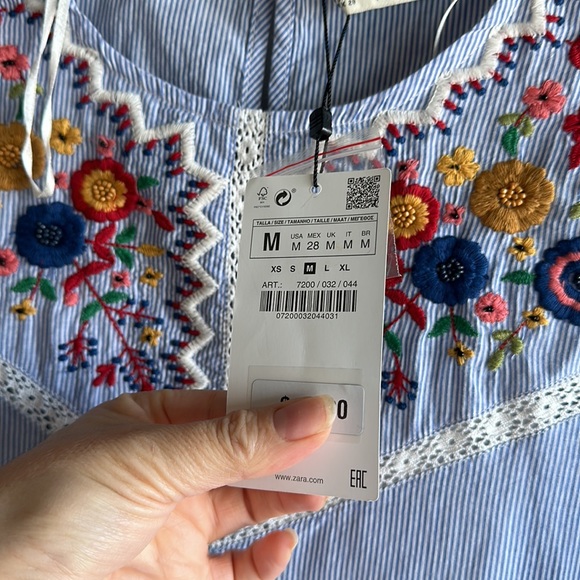Zara | Dresses | Zara Embroidered Dress Nwt Size M | Poshmark